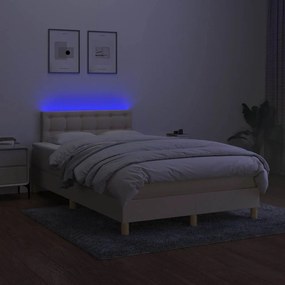 Box spring postel s matrací a LED krémová 120 x 200 cm textil 3134026