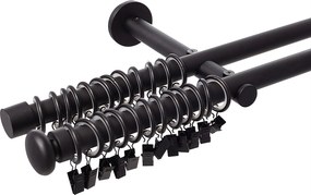 Dvojitá garnýž Modern black matt 160 cm