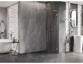 Mexen, Mexen Lunar L sprchová stěna pravá 90 x 200 cm, průhledná 8 mm, broušený nikl - 830L-090-000-97-00-P