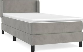 Box spring postel s matrací světle šedá 90x190 cm samet 3130811