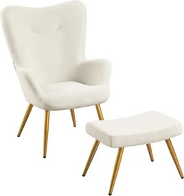 Křeslo Yaheetech – béžová, 68 cm (šířka) × 70 cm (hloubka) × 97,5 cm (výška), 100% polyester (257264808550)