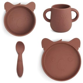 NUUROO Lykke Silikonový Jídelní set Koala Mahogany