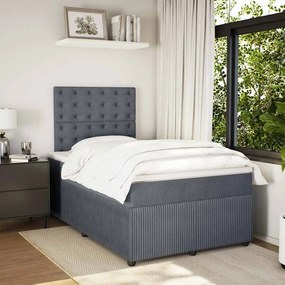 Box spring postel s matrací tmavě šedý 120x190 cm samet 3294599