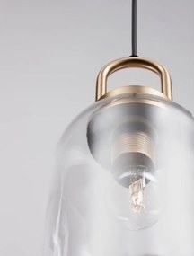 Skleněné závěsné svítidlo v mosazné barvě se skleněným stínidlem ø 15,5 cm Irvine – Nova Luce