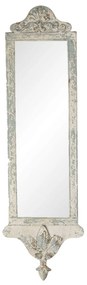 Bílé antik kovové nástěnné zrcadlo Frigie - 23*2*72 cm