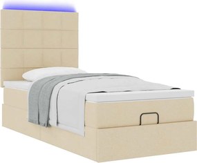 Osmanský rám postele s matrací krémově 80x200cm textil 3313966