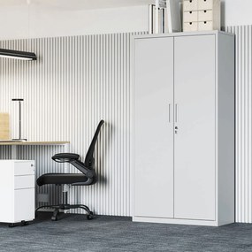 Komoda 80x40x180cm, kov, bílá, AUS-E1115 GREY