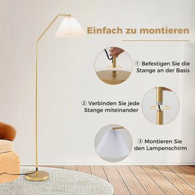Costway Stojací lampa obývací pokoj 168 cm E27 oblouková lampa s nastavitelnou