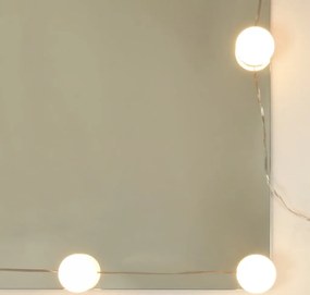 vidaXL Toaletní stolek s LED 74,5 x 40 x 141 cm [808805] Barva: bílá s vysokým leskem