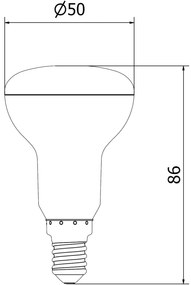 Mexen Nova, LED žárovka E14, R50, 8W, Teplá - 3000K, 840 lm - L103-E14-0830-01