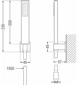 Mexen příslušenství - 1-bodový ruční sprchový set R-02, zlatá, 785005050-50