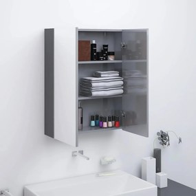 Koupelnová skříňka se zrcadlem 60 x 15 x 75 cm MDF zářivě šedá 331526