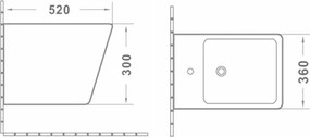 Erga Mery, závěsný bidet 520x360x300 mm, bílá lesklá, ERG-V03-MERY-BD-WH