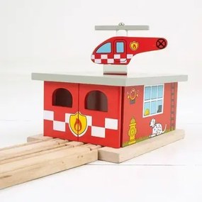 Bigjigs Rail Depo hasičská stanice / od 3 let