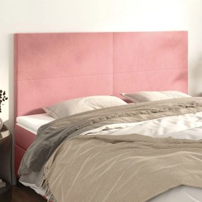 Čelo postele růžové 180x5x118/128 cm sametové 3116117
