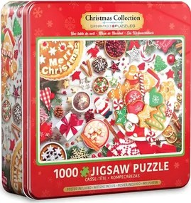 EUROGRAPHICS Puzzle v plechové krabičce Vánoční stůl / 1000 dílků / 67
