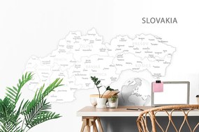 Samolepiaca tapeta čiernobiela mapa Slovenskej republiky