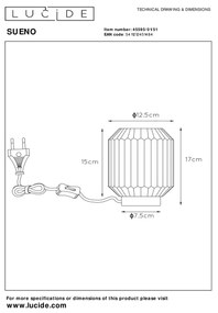 Lucide 45595/01/51 stolní lampa Sueno, saténové šedá, E14, 17cm