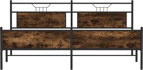 Kovový rám postele bez matrace kouřový dub 193 x 203 cm 3325116