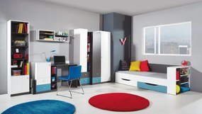 Dětský pokoj Tablo E Zvolte barevné provedení: grafit - enigma, Výběr postele: s matrací