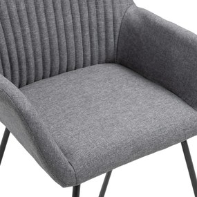 Jídelní židle 2 ks tmavě šedé textil 249808