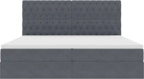 Postel s úložným prostorem a matrací Tmavě šedá 200 x 200 cm 3372112