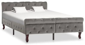 vidaXL Rám postele šedý samet 120 x 200 cm