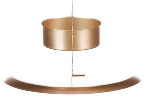 Svícen kovový ve tvaru stromku, na čajovou svíčku, matná zlatá CP151094-ZLATA