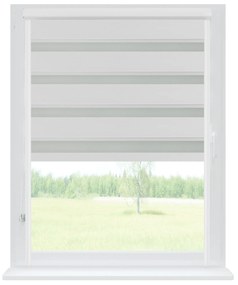 Dekodum Roleta den a noc v bílé kazetě zatemňovací, barva látky Platinová Šířka (cm): 75, Výška (cm): Balkonová (do 200 cm), Strana mechanismu: Levá