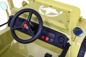 Ramiz Retro vojenské auto pro děti béžové + pohon 4x4