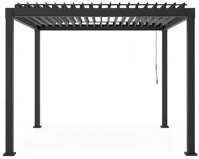 BIZZOTTO cerná hliníková pergola s uzavíracími lamelami GARDA 3x3 m 0795804