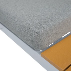 Zahradní set, bílá ocel/dub/světle šedá, PELOR
