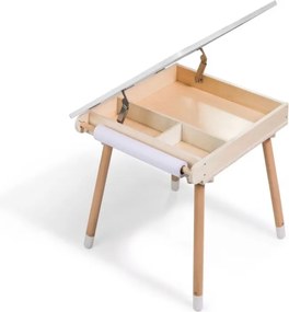 Dětská rostoucí sada BUNNY, stolek a 2 židle, bílá/hnědá ELIS design