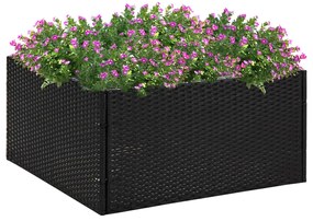 vidaXL Zahradní truhlík černý 80 x 80 x 40 cm polyratan