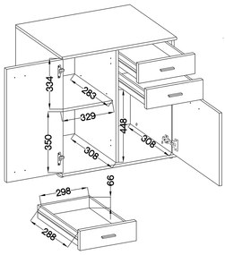 Komoda MIKE 2 | 71 cm | old style/matera