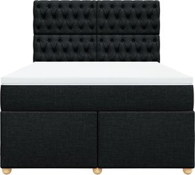 Box spring postel s matrací černá 140x200 cm textil 3293612