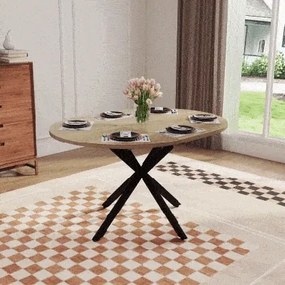HOMCOM Rozkládací jídelní stůl pro 4–6 osob, kuchyňský stůl v industriálním stylu s pavoučími nohami, přírodní
