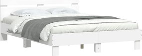 Rám postele s čelem a LED osvětlením bílý 140 x 190 cm 3207560