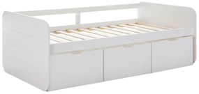 OnaDnes -20% Bílá lakovaná dětská postel Marckeric Abbott 90 x 190 cm se zásuvkami