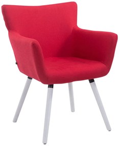 Židle Antwerp s opěrkami ~ látka, nohy bílé Barva  Červená