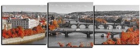 Obraz na plátně - Řeka Vltava a Karlův most - panoráma 5257QD (120x40 cm)
