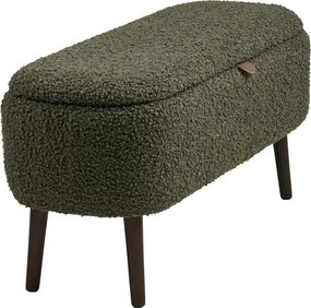 Zelená lavice z textilie bouclé Harlow – House Nordic