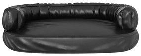vidaXL Ergonomický molitanový pelíšek pro psy černý 88x65cm umělá kůže