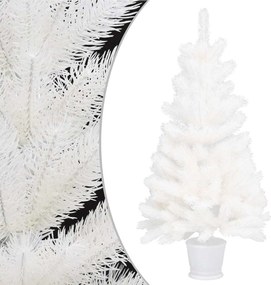vidaXL Umělý vánoční stromek s LED a sadou koulí 90 cm [3077631] Barva: Bílá