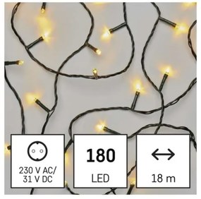 Vánoční osvětlení EMOS D4AW24 180LED řetěz 18m teplá bílá programy s časovačem