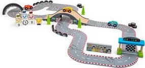 Bigjigs Rail Dřevěná autodráha závodní den / od 3 let
