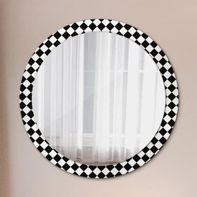 Kulaté dekorativní zrcadlo Šachový stůl fi 90 cm