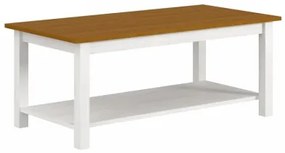 Konferenční stolek bílý hnědý masiv borovice TOPAZIO 1