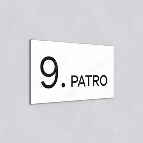 ACCEPT Označení podlaží "9. PATRO" - stříbrná tabulka - černý popis
