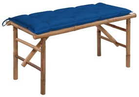 Skládací zahradní lavice s poduškou 118 cm bambus 3063874
